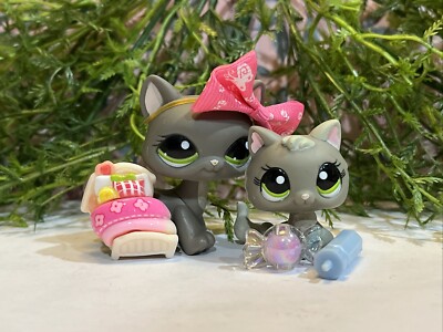 Littlest Pet Shop 1035 1059 Lps Authentic Grey Persian Kitten Cat Rare ...