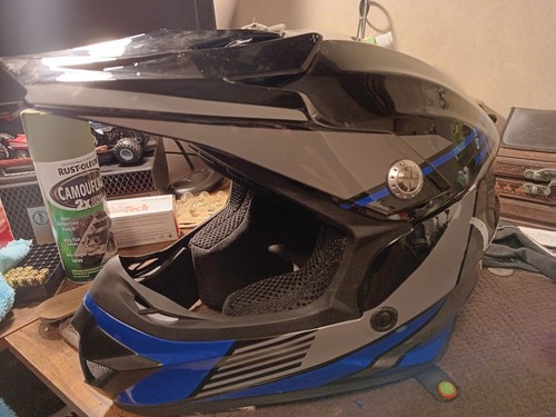 BILT Amped Evo Open Face Helmet | Black/Blue | Size M | Matte | UPC ...