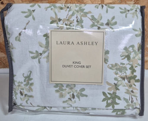 Laura Ashley Home King Duvet Cover Set, Cotton Reversible Bedding Lindy ...