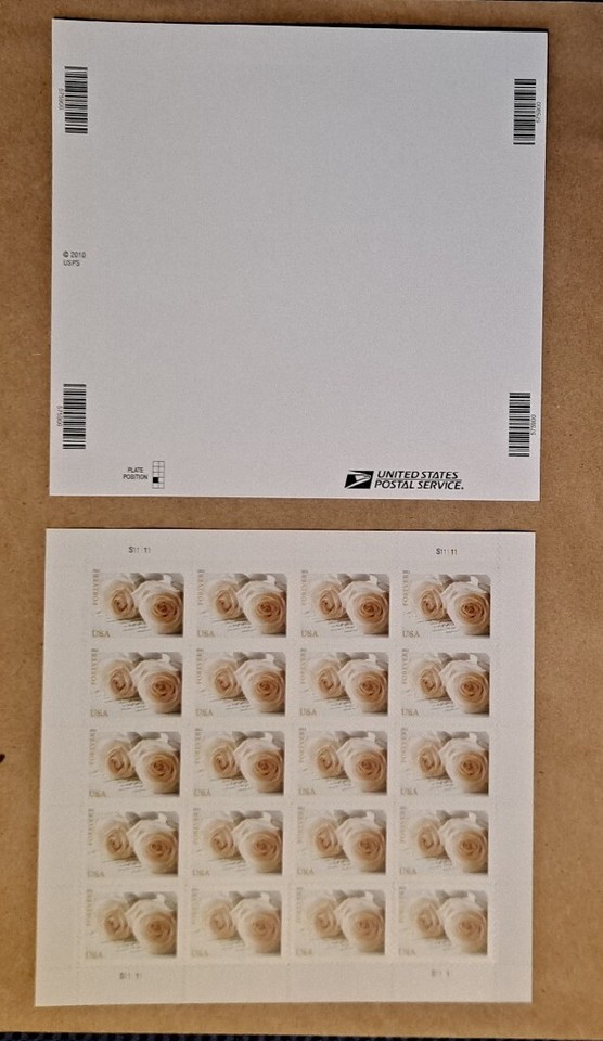 80 Self Stick FOREVER STAMPS White Rose 4 SHEETS PANES Wedding Shower ...