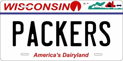 Wisconsin Packers License Plate Personalized Car Auto Bike Moped ...