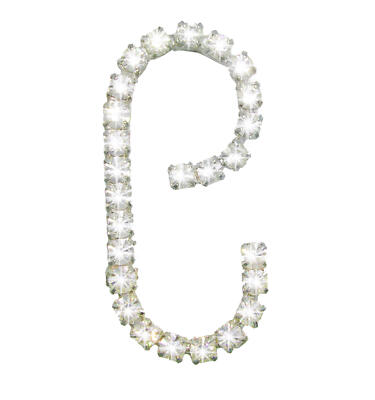 Alphabet Initial Letter "C" Pin Brooch Pave Rhinestone Silver Tone 1 1/ ...