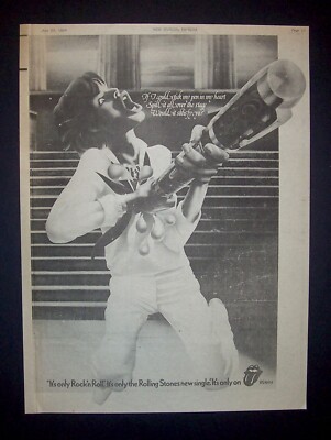 Rolling Stones It's Only Rock N' Roll 1974 Poster Type Ad, Promo Advert ...