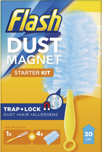FLASH Dust Magnet Duster STARTER KIT with 1 HANDLE & 4 REFILLS - Free ...