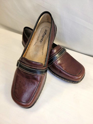 Softspots Brown Leather Women's Loafers With Small Buckle Design Size 8 ...