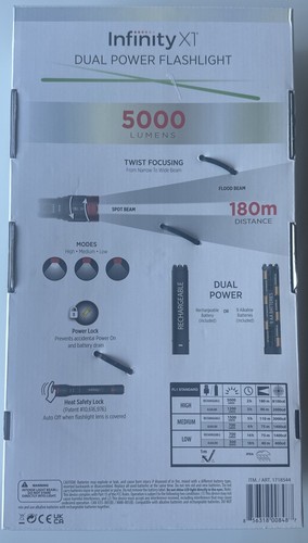 Infinity X1 Dual Power Focusing FLASHLIGHT 5000 LUMENS and Powebank | eBay