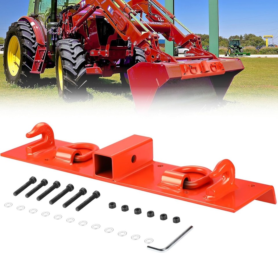 Tractor Grab Hooks Bolt On Compact Tractor Bucket Hooks w/ D Rings & 2 ...