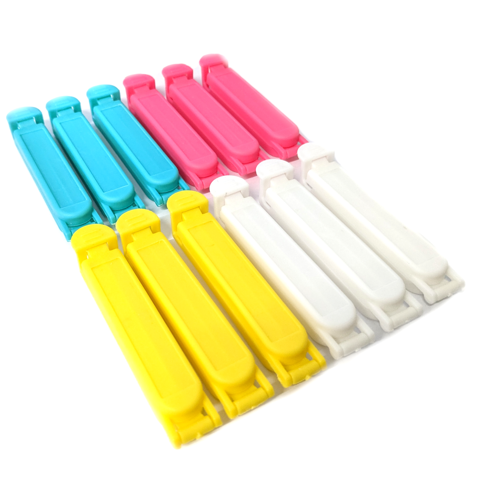 12x Food Bag Clips resealable Storage Bag Clips Fridge bag sealing ...