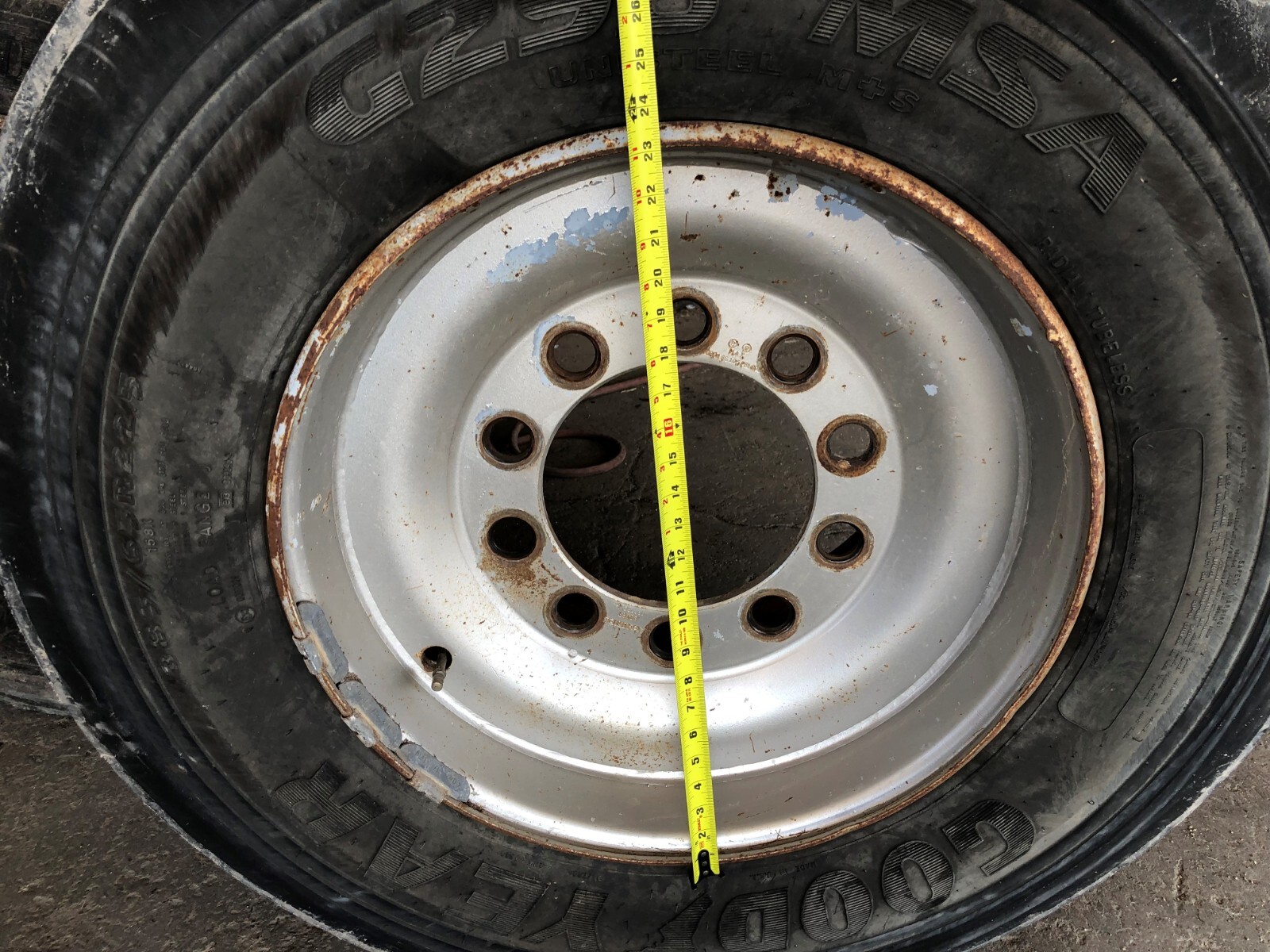 385/65R22.5 Goodyear G296 MSA tires with rims (2) | eBay