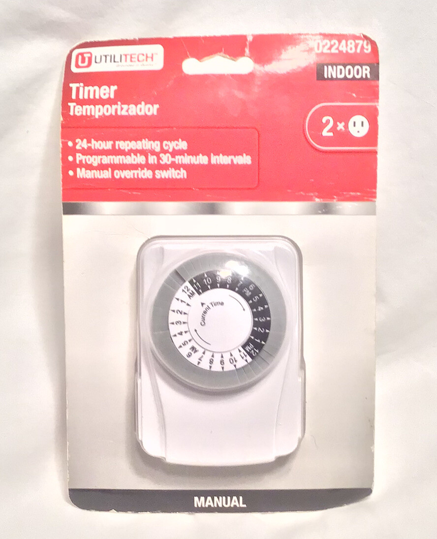 Utilitech 2 Outlet Indoor Timer 0224879 New Factory Sealed Package | eBay