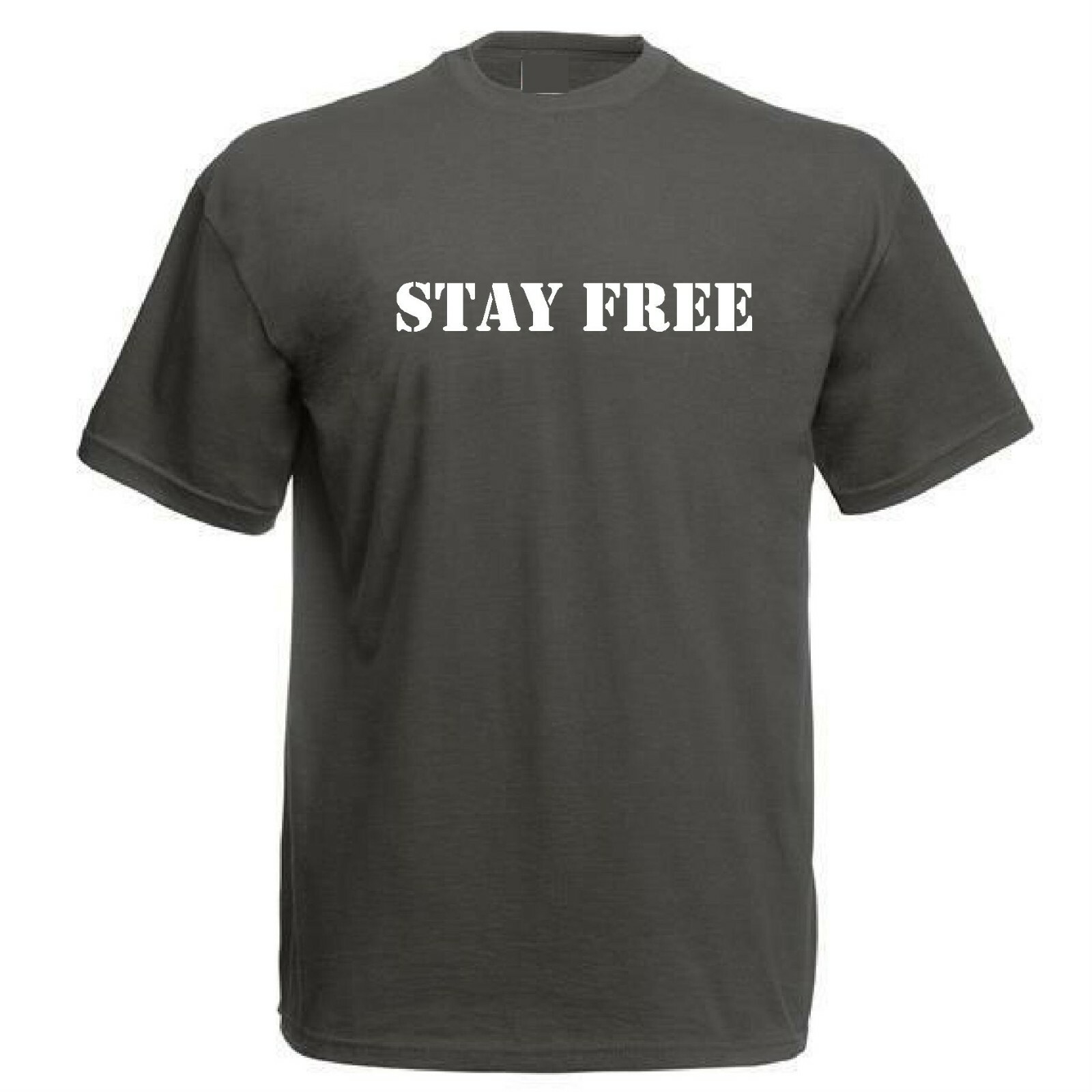 Stay free Printed mens punk rock T shirt Slogan inspired by the clash ...