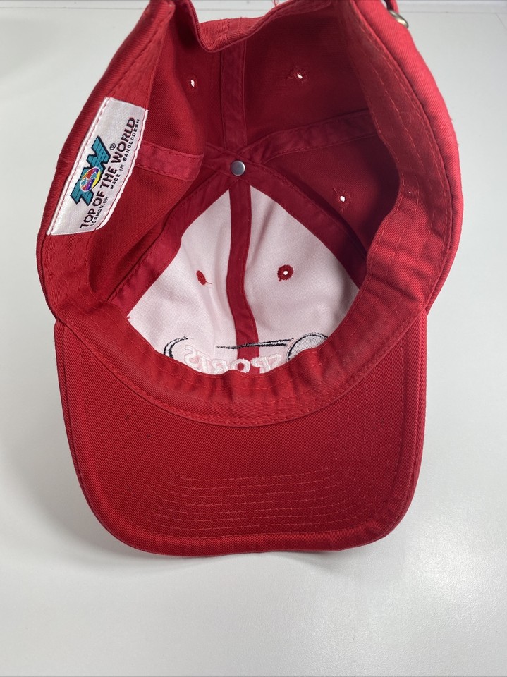 Vintage ABC Baseball Hat Cap Sports Red Top Of The World Adjustable ...