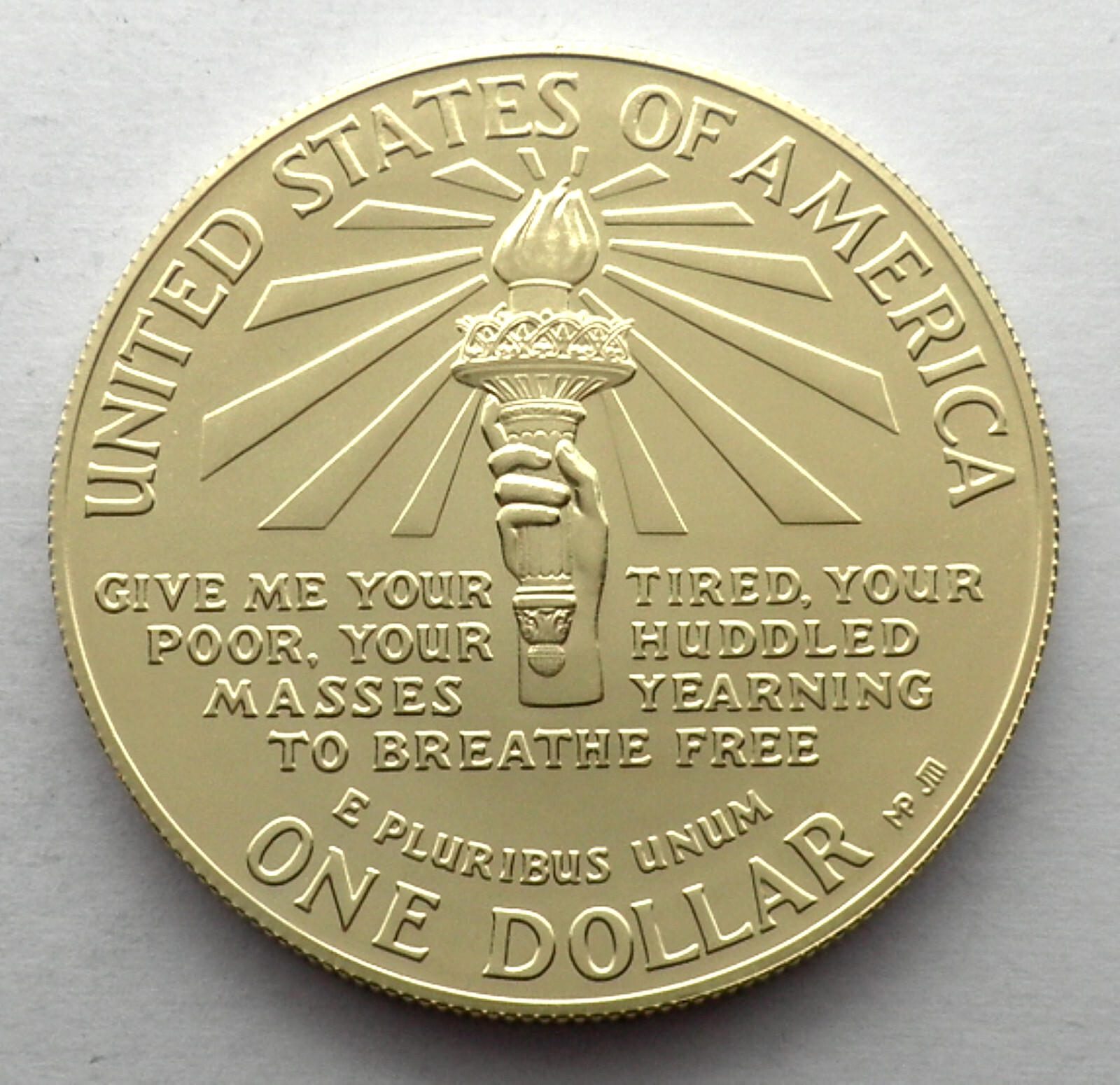 US 1 DOLLAR 1986 P BU Statue of Liberty, Gold Plated Edition & COA ...