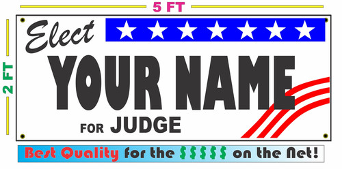 JUDGE ELECTION Banner Sign w/ Custom Name Campaign | eBay