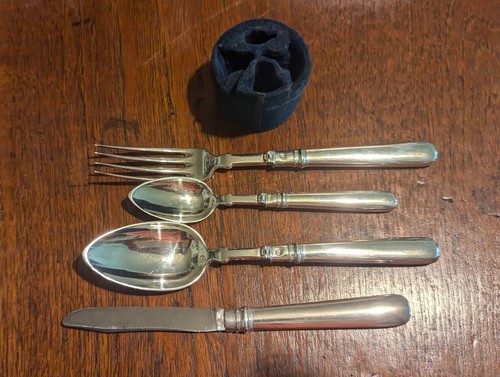 Silver Campaign Cutlery Set & Glass Beaker | eBay