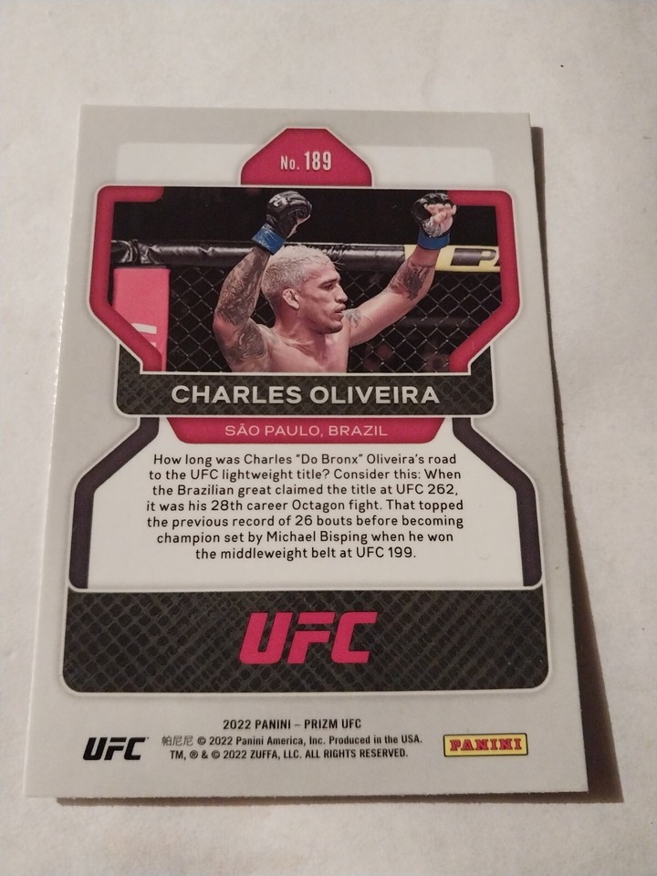 2022 CHARLES OLIVEIRA PANINI PRIZM UFC MMA CARD #189 BRAZIL BRAZILIAN ...