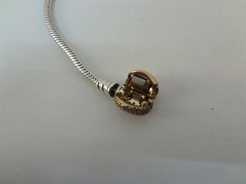 Pandora 586292CZ Moments Pave CZ Rose Heart Clasp Sterling Silver Charm ...