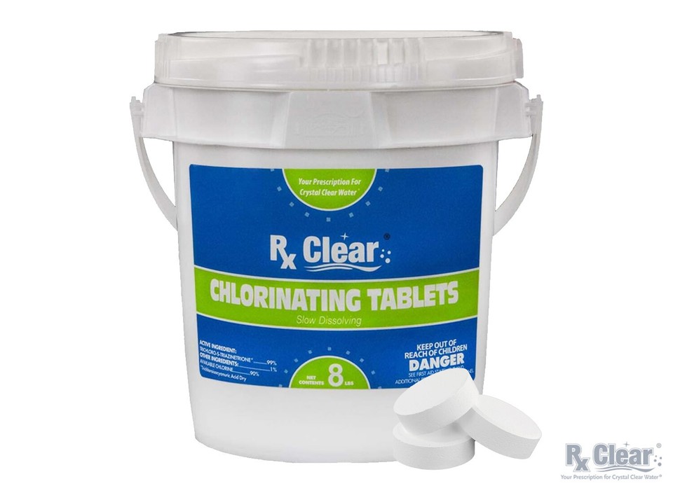 Rx Clear 3" Dissolving Stabilized Chlorine Swimming Pool Tablets ...