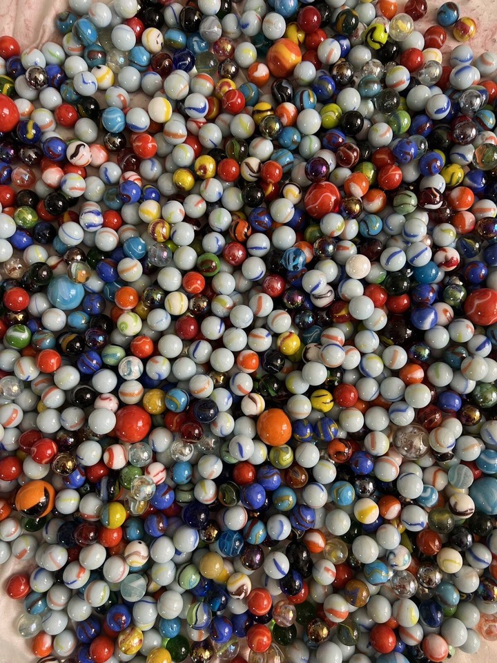 3 LB BAGS Weighed From This Huge Pile! Mixed Marbles! Tons Of Shooters ...