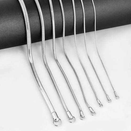 1.5MM 55CM Silver Stainless Steel Snake Chain Necklace for Women Men | eBay