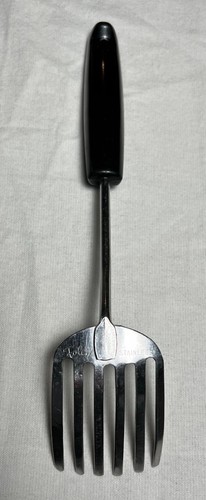 Vintage FOLEY Pastry Fork Blender Whisk 6 Tines Black Handle Stainless ...