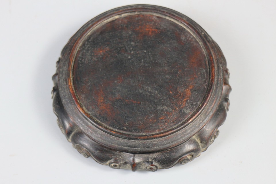 Chinese Vase Stand Base Vintage Carved Rosewood | eBay