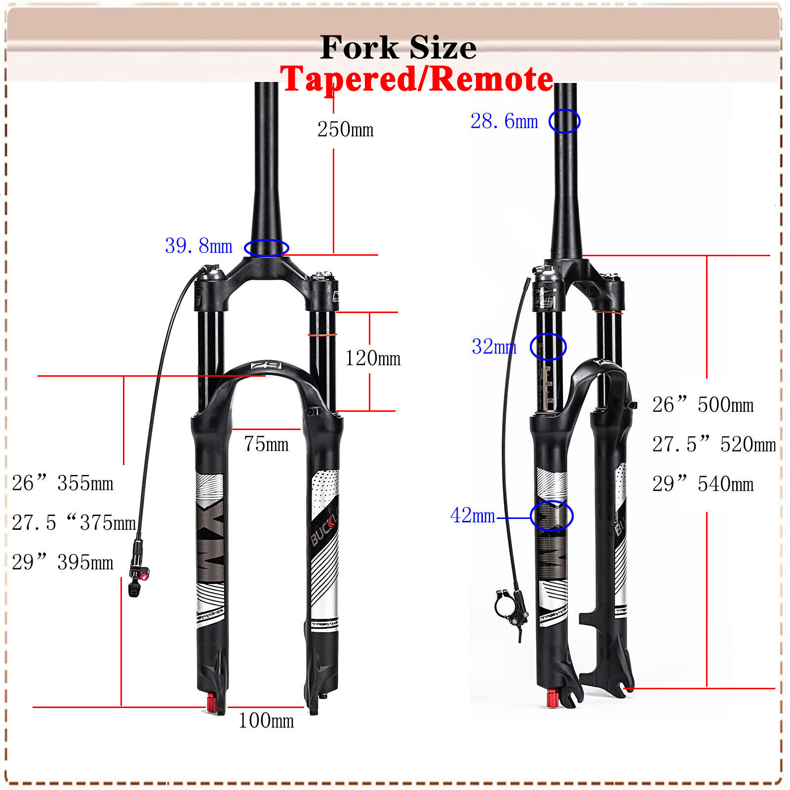 Gerade/Konisch Mountainbike Federgabel 26/27,5/29 Zoll MTB ...