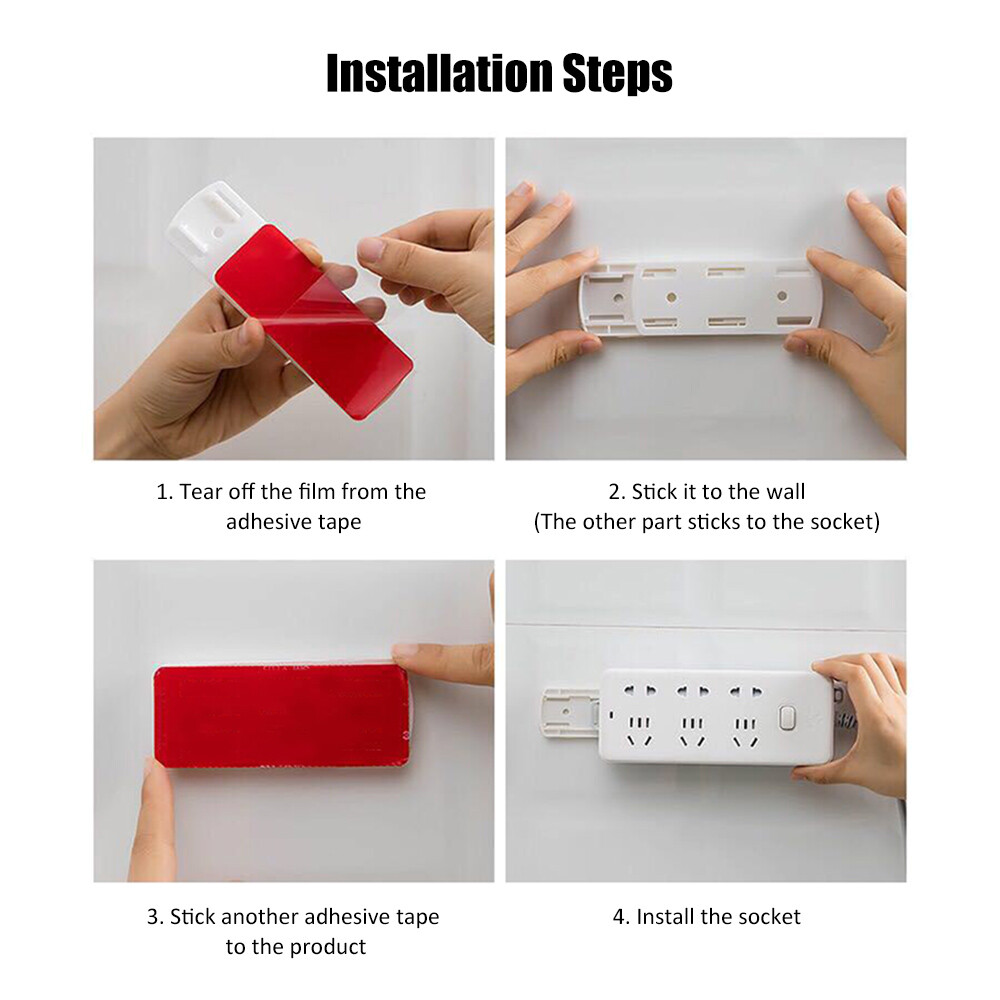 14X Magic Power Strip Plug Holder Seamless Punch-free Socket Sticker ...