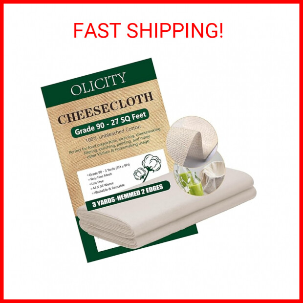 Yogurt Strainer Olicity Grade 100 Cheesecloth Roll - 3ft X 60ft ...