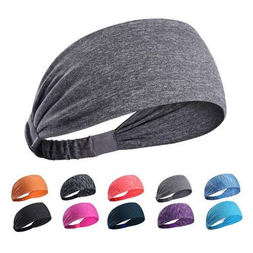 Moisture Wicking Sweatband Sport Non Slip Headband Yoga Bandana Running ...