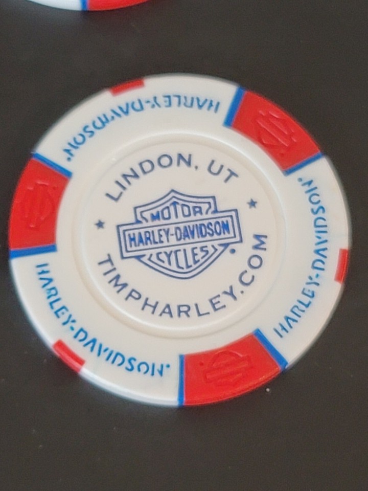 TIMPANOGOS HD - UTAH (White/Red/White) Harley Poker Chip Design 1 ...