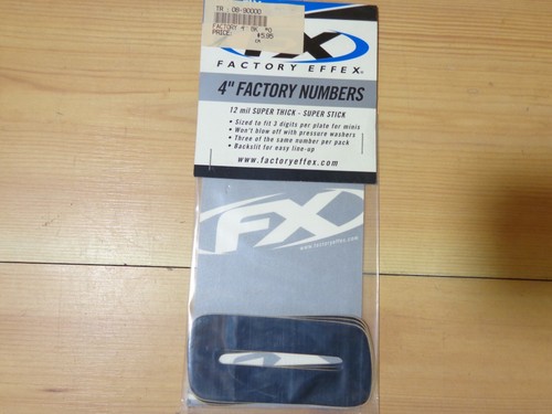FACTORY EFFEX 4" FACTORY NUMBERS 12 Mil Thick Pack Of 3 Stickers NUMBER ...