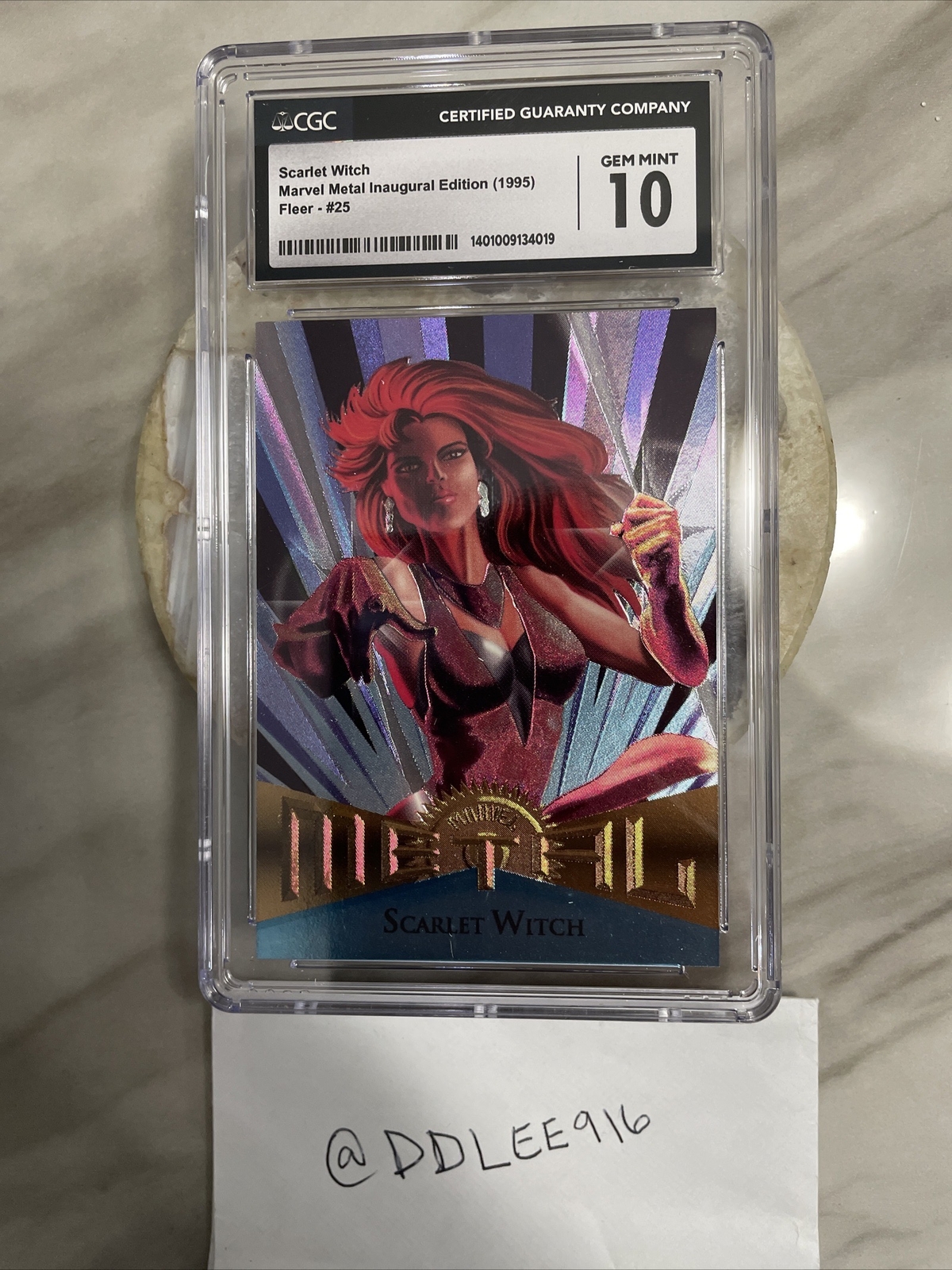 CGC 10 Fleer Marvel Metal Inaugural SCARLET WITCH trading card #25 mcu ...