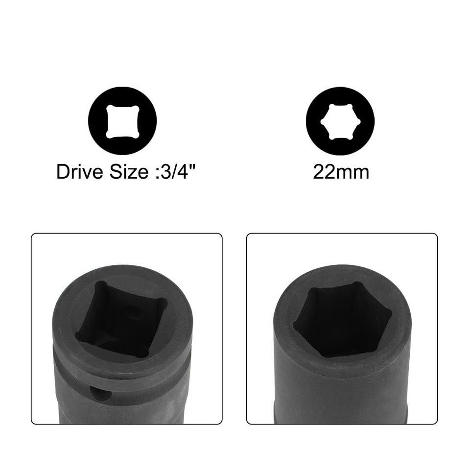 3/4" Drive by 22mm Deep Impact Socket Repair 6-Point Alloy Steel | eBay