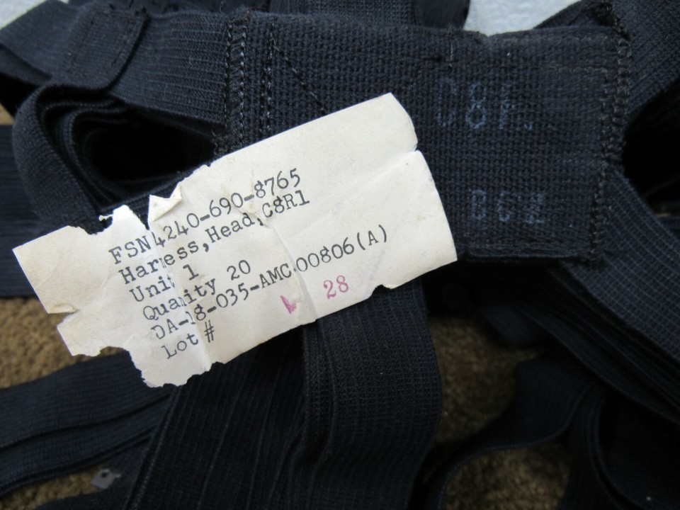 US M17 Gas Mask Head Harness Strap C8R1 New Old Stock Vietnam Era M17A1 ...