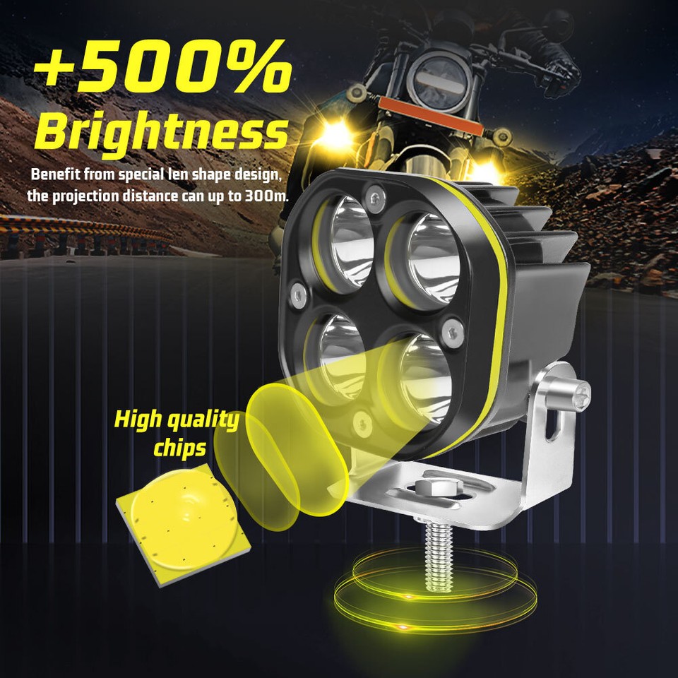 2X 3inch 160W LED Cube Pods Work Light Bar Spot Driving Fog 6500K White ...