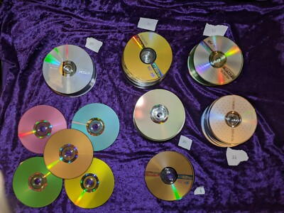 187 Giant Lot of Mixed Blank Media Lightscribe Colors DVD HP Maxell ...