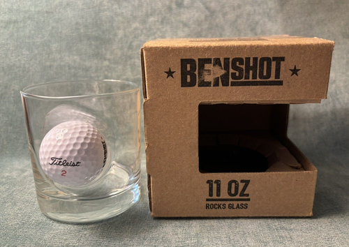 Original BenShot Golf Ball Rocks Glass w/ Real Golf Ball Groomsmen Gift ...