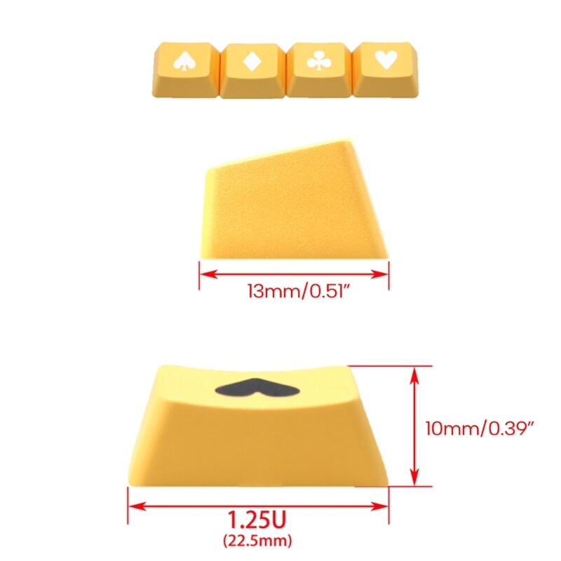 Keycaps Thick PBT Keycaps For Mechanical Gaming Keyboards 1.25U 4 Keys ...