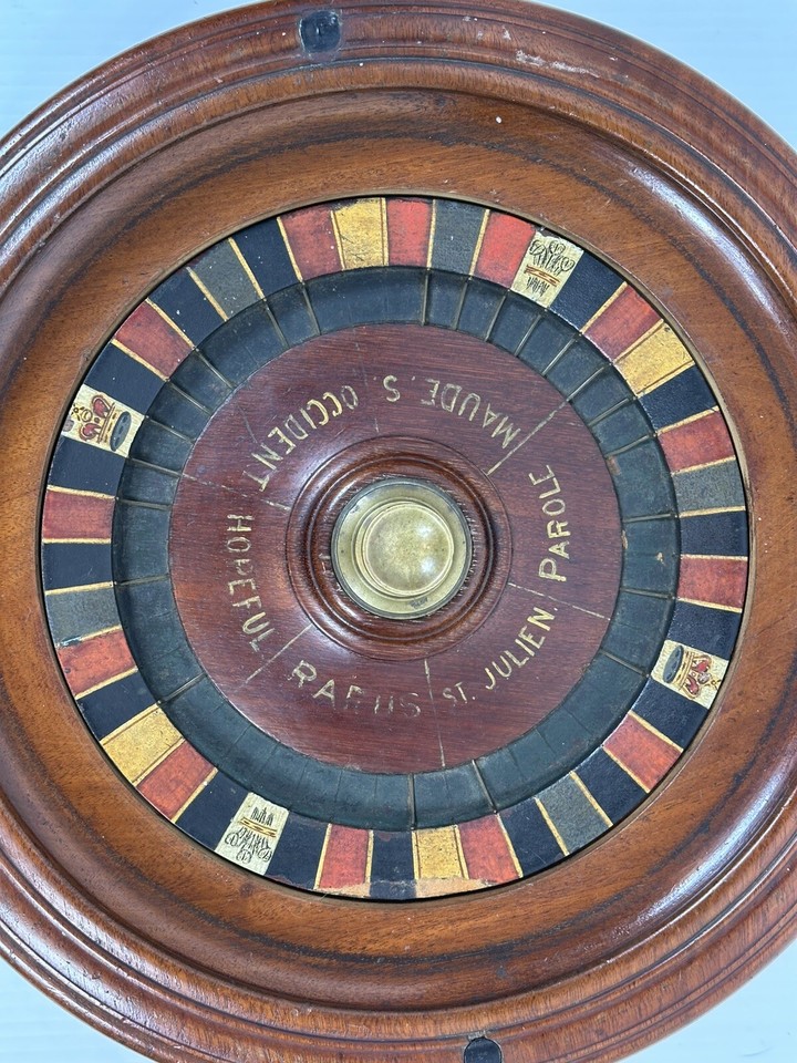 Vintage Old 15” Table Top Roulette Wheel Gambling Casino Game Wood ...