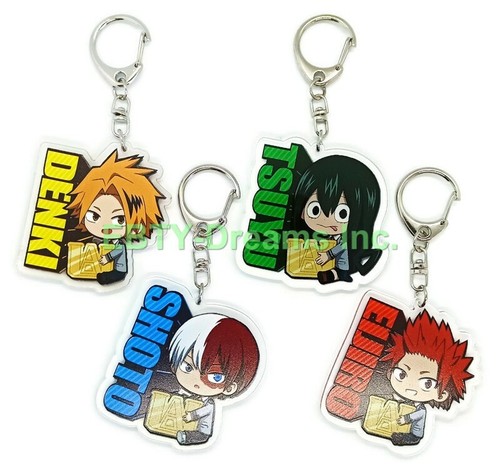 Set of 4 My Hero Academia Anime Acrylic Keychain Kaminari Kirishima ...