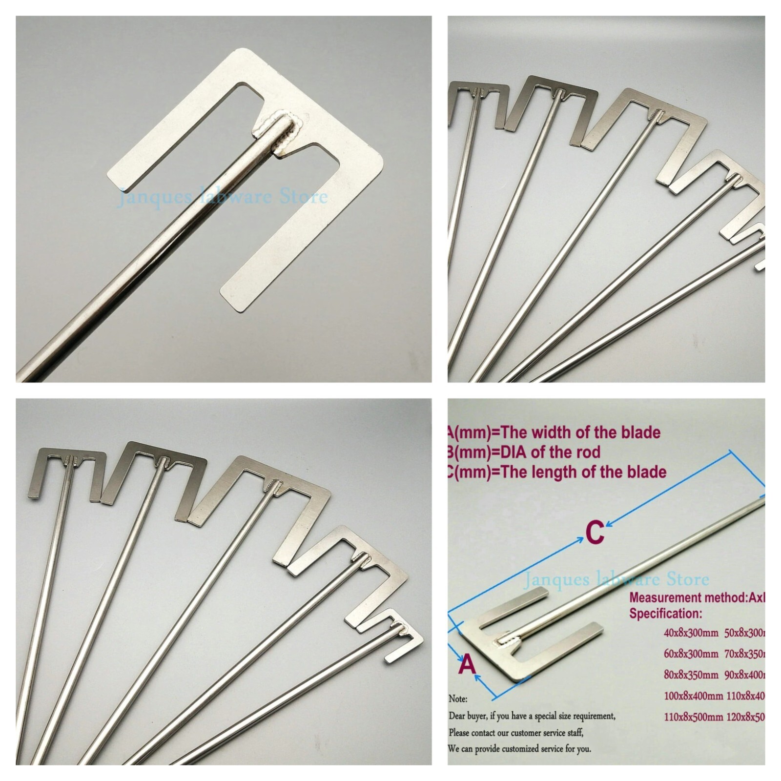 E-type Blade Steel Paddle Leaf-width Mixing Tool Stirrer Impeller ...