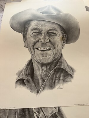 Ronald Reagan Cowboy Print 1981 “Reagan Country” Print By Artist Gary ...