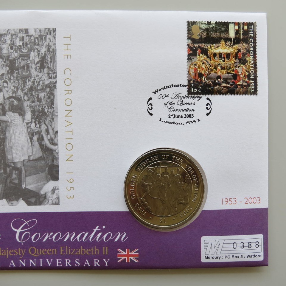 2003 Queen's Coronation Jubilee Coin Cover - PNC First Day Covers UK ...