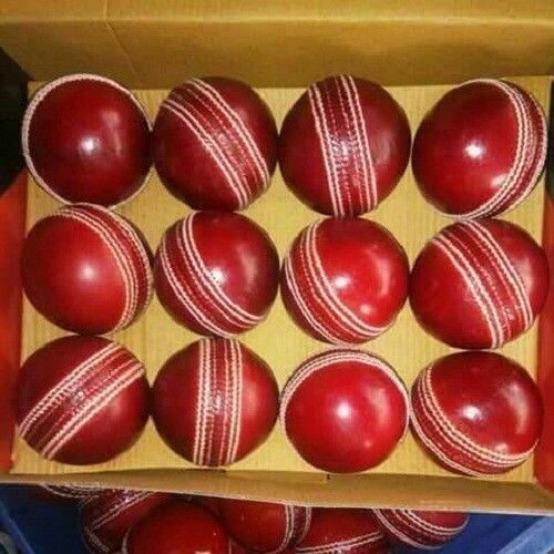 12 pce Red Color Cricket Leather Ball 156gm | eBay