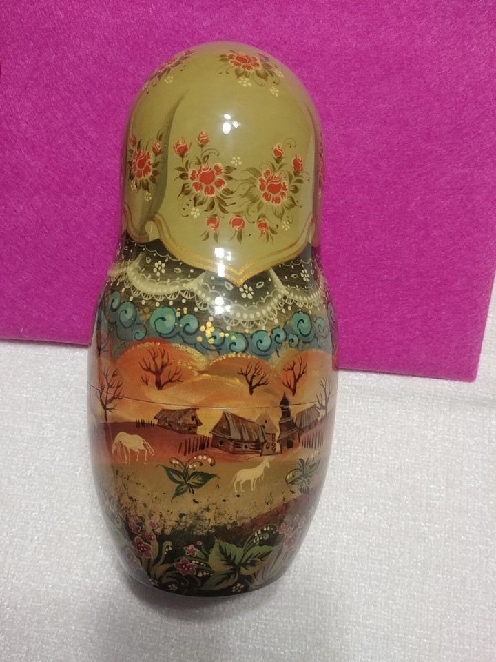 Matryoshka - 10" Russian nesting dolls, 10 pcs, signed, hand painted | eBay