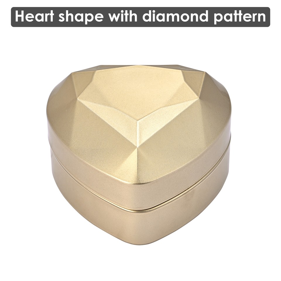 Luxury Heart Shape LED Ring Box Jewelry Wedding Engagement Proposal ...