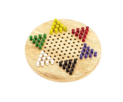 7" Classic Small Chinese Checkers Wooden Board Game & Pegs | eBay