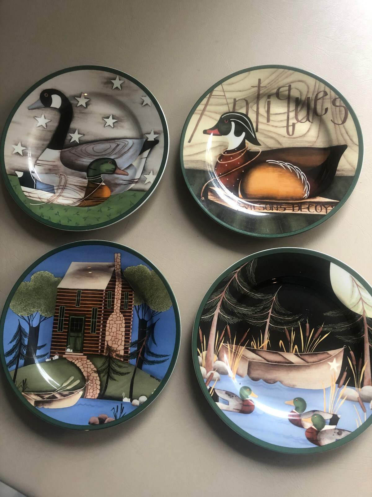 SET of 4 Gibson Wilson & Wilson Loon Plates - 9" Diameter | eBay