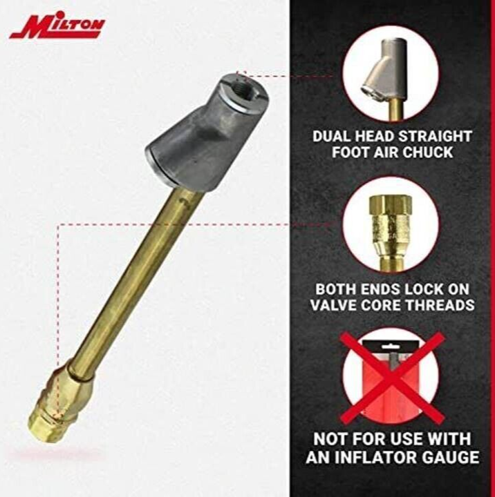 1 Piece Milton S-693 1/4" Straight Foot Dual Head Air Chuck | eBay